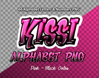Pink Black Graffiti Alphabet PNG: Street Art Letters (digital Download ...