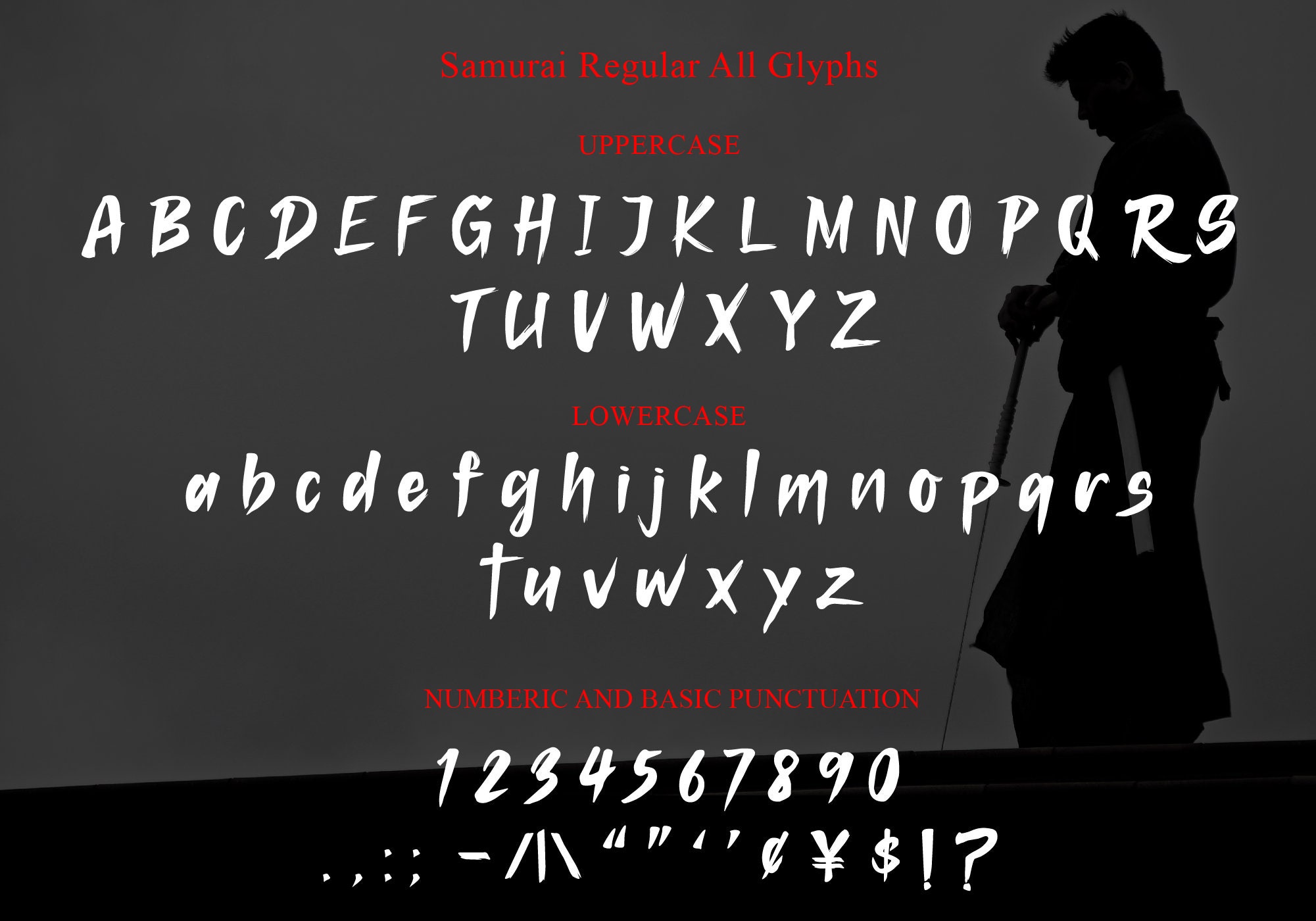 Samurai : Procreate Fonts, 2 Family Digital Fonts Otf, Ttf, Procreate ...