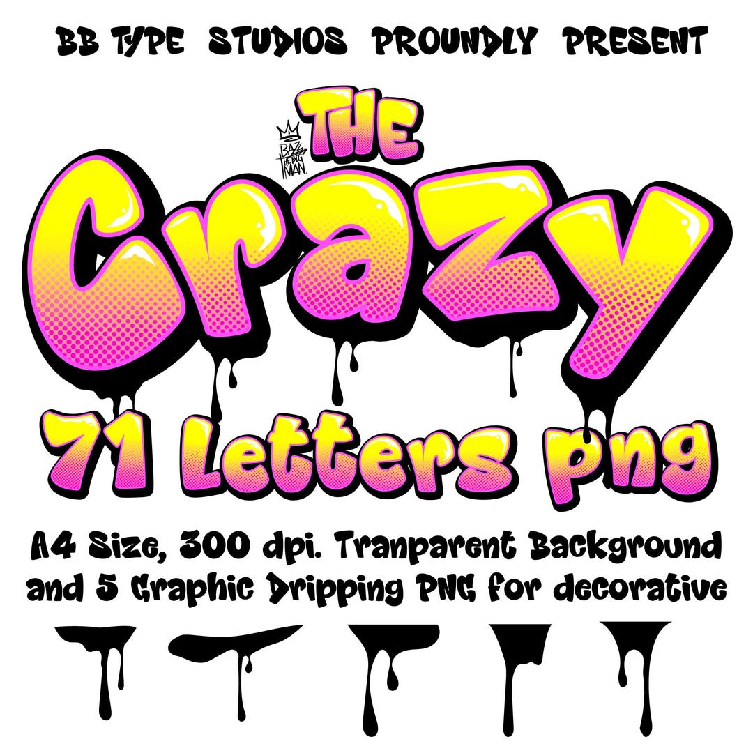 The Crazy Graffiti Letters Are Yellow Pink in Color, 71 Letters PNG ...