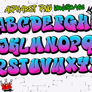 Sideways Blue Pink Color Alphabet Letters & Numbers PNG. File - Etsy