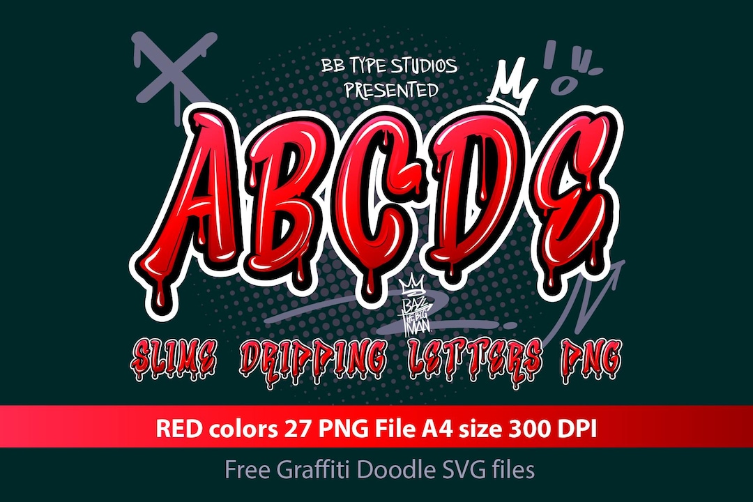Slime Dripping Red Color Letters PNG | A-Z Alphabet Font Clipart | 27 ...