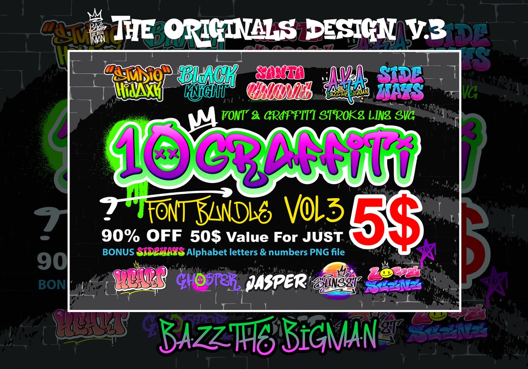 Graffiti Font Bundle: Street Art Fonts (OTF, TTF) - Etsy