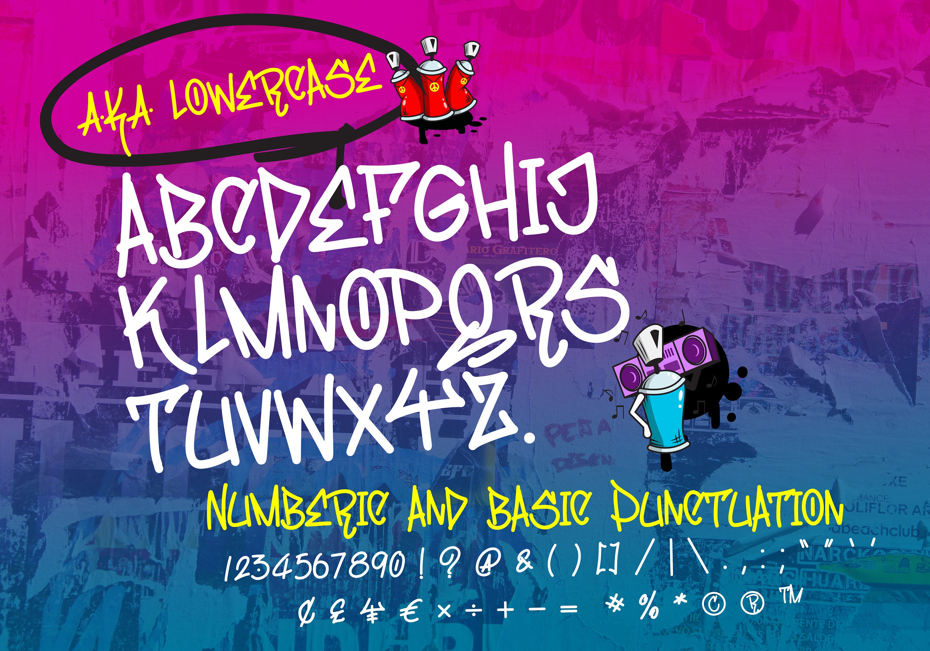 AKA Graffiti Font Street Font Display Font Procreate Font - Etsy