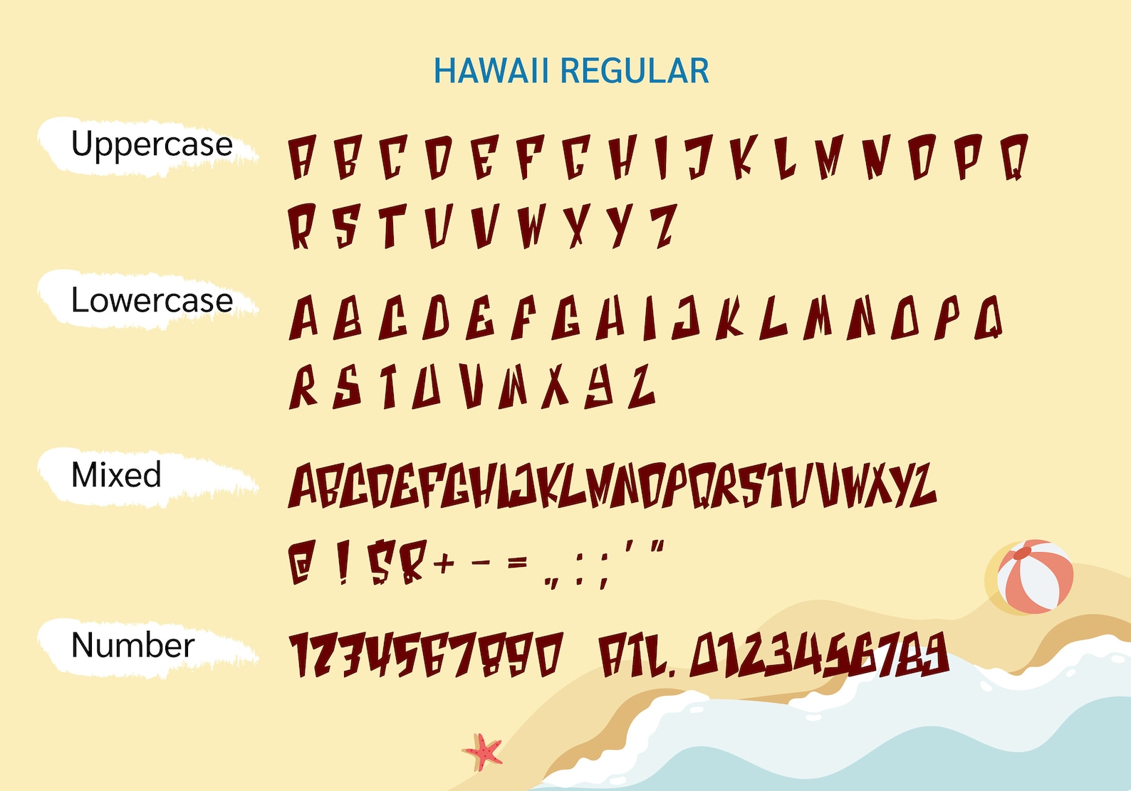Hawaii : 2 family Digital Fonts otf ttf Beach font Digital | Etsy
