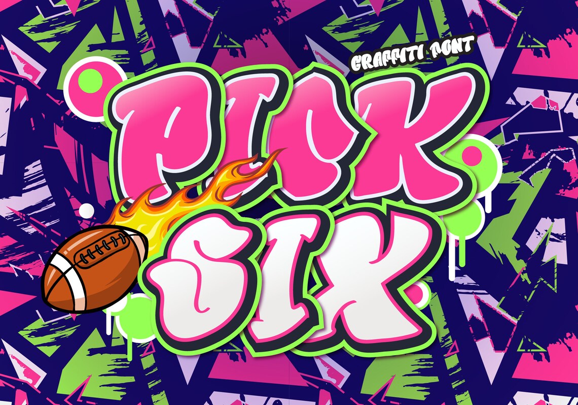 Pick Six Digital Font Street Font Graffiti Font Graffiti - Etsy