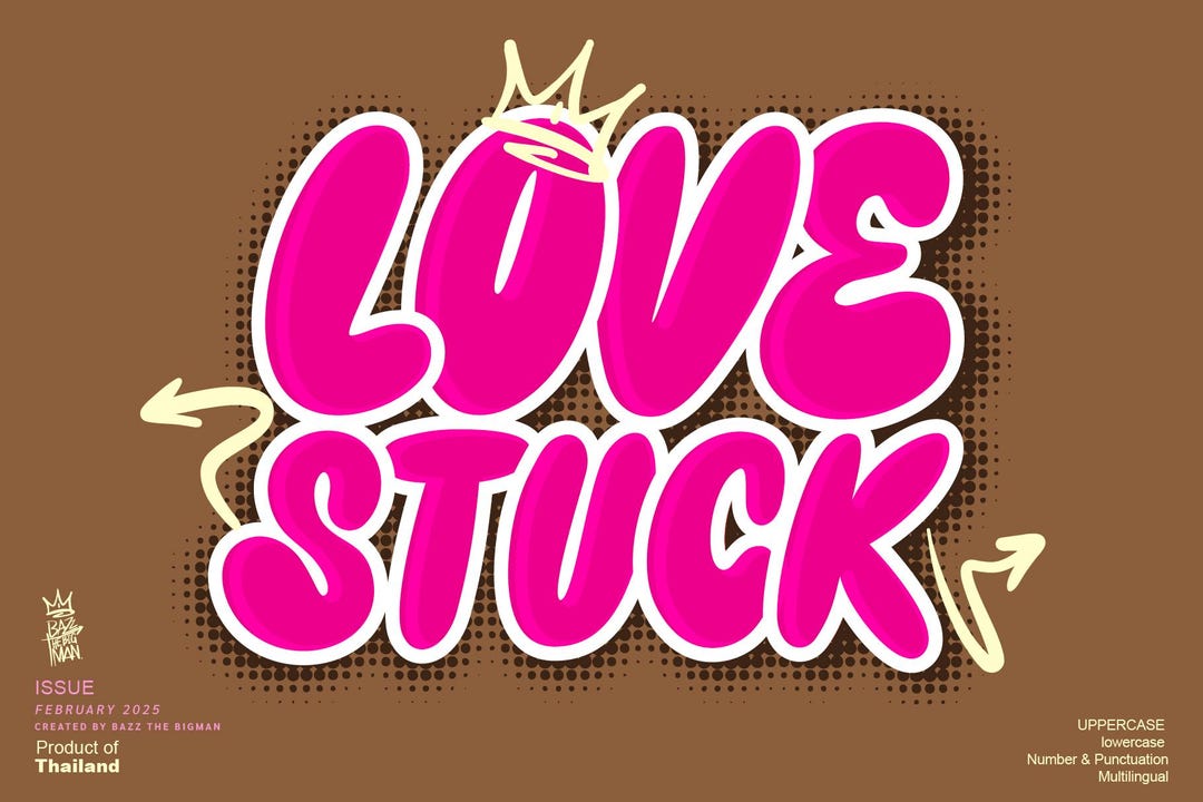 Love Stuck Bubble Font: Graffiti Style (OTF & TTF) - Etsy