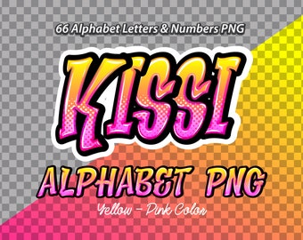 Sideways Blue Pink Color Alphabet Letters & Numbers PNG File - Etsy