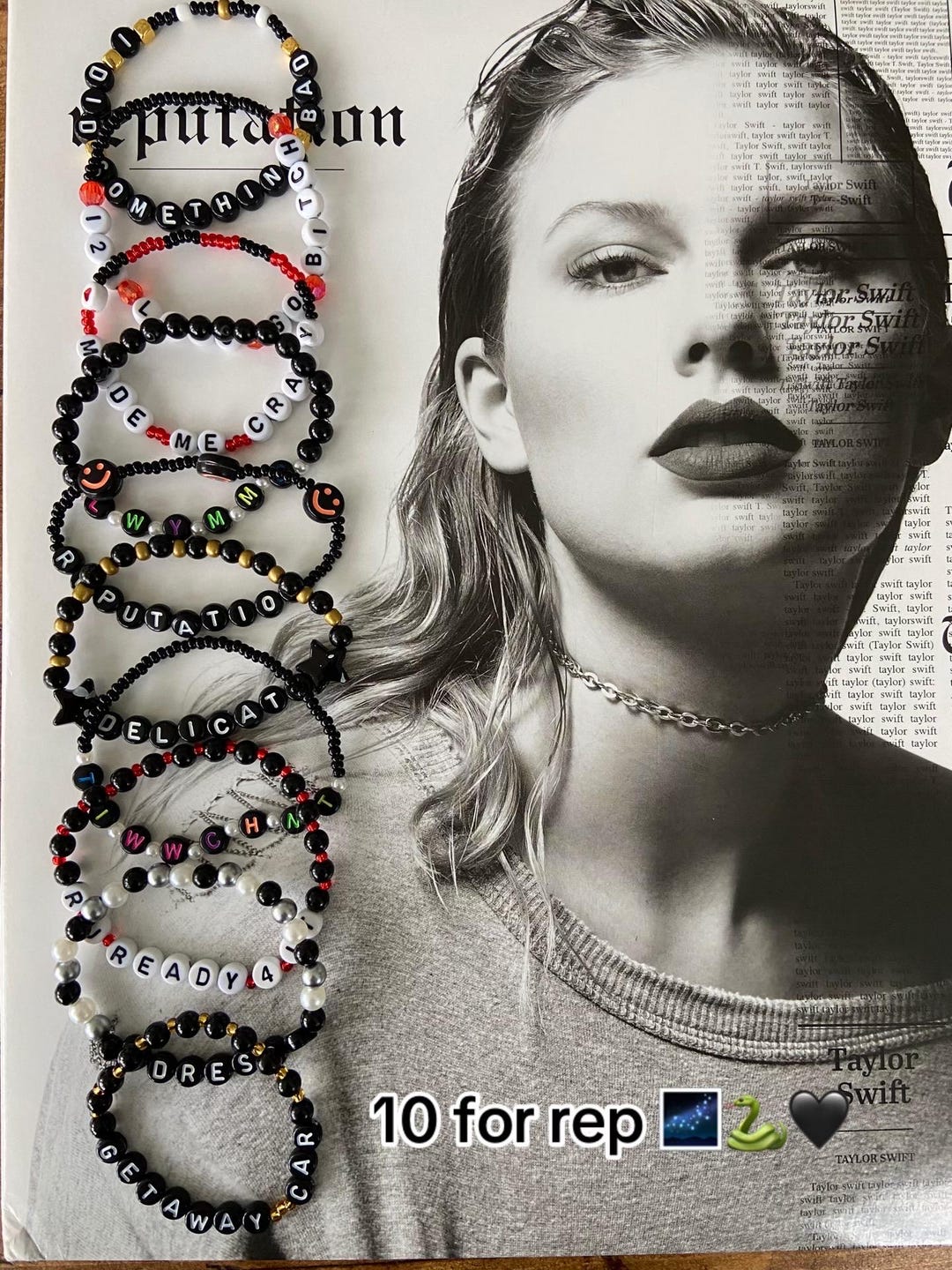 Taylor Swift | CUSTOM MADE Reputation Eras Tour Friendship Bracelets ...