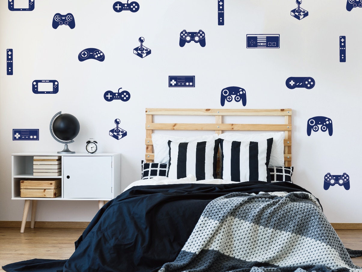 50pcs Game Controller Wall Decals- Kids Room Game Art Wall Decals, Game ...