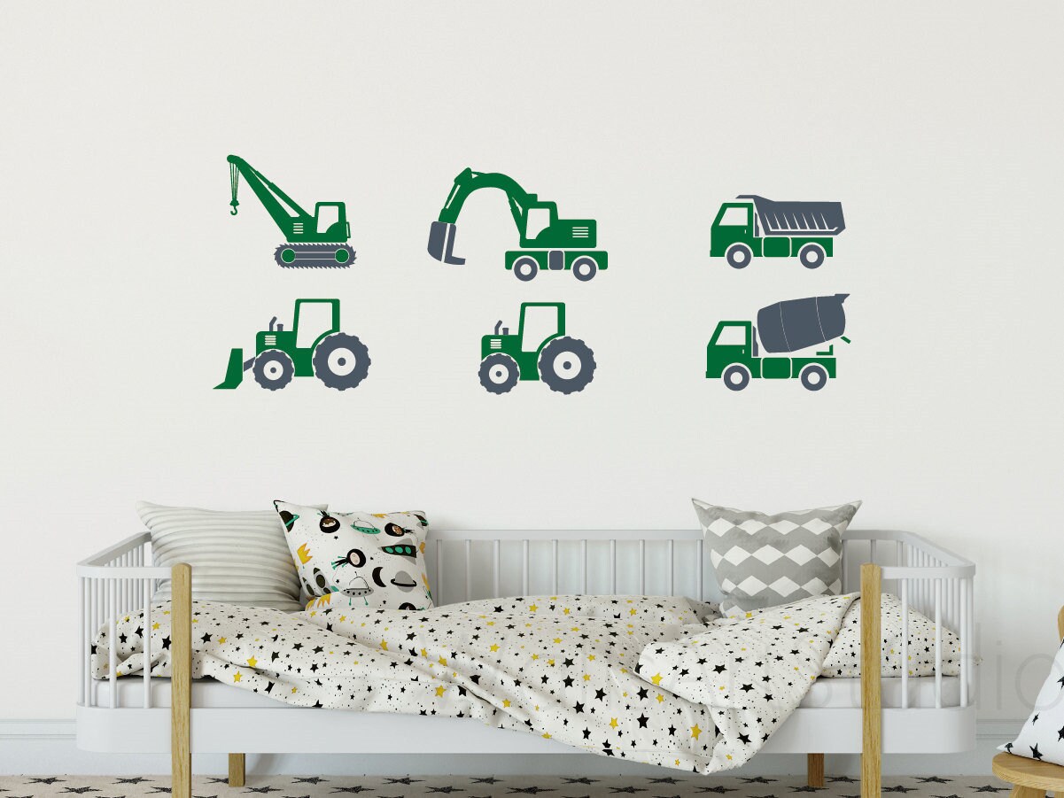 6 Pcs Set Trucks Decal Construction Trucks Decals excavator | Etsy
