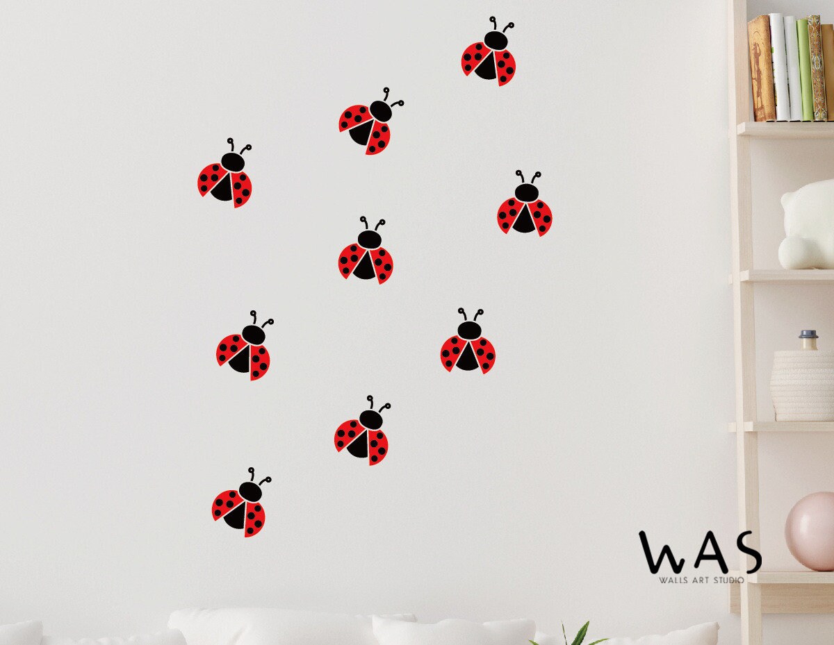 Ladybug Wall Decals 9pcs in 1 Set Ladybug Wall Sticker - Etsy