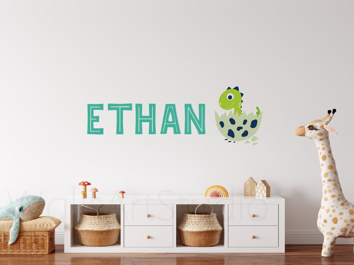 Dinosaur Baby Decals Personalized Name Dino Wall Stickers - Etsy