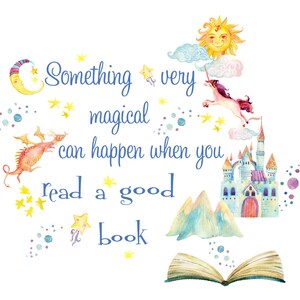 Fairytale Theme Reading Book Wall Sticker Something Very Magical Can ...