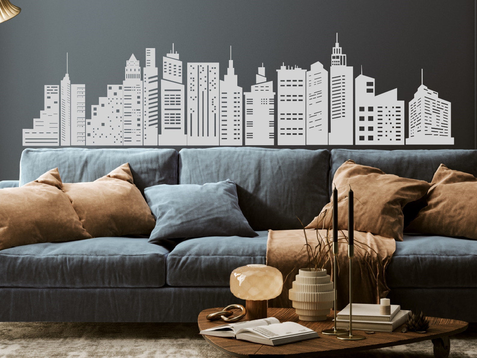 City Skyline Wall Decallarge City Decalcity Vinyl Wall - Etsy