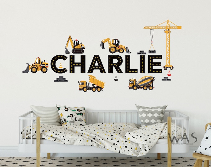 8 X Digger and Dumper Wall Decals, Wall Stickers, Home Decor, Kids Room ...