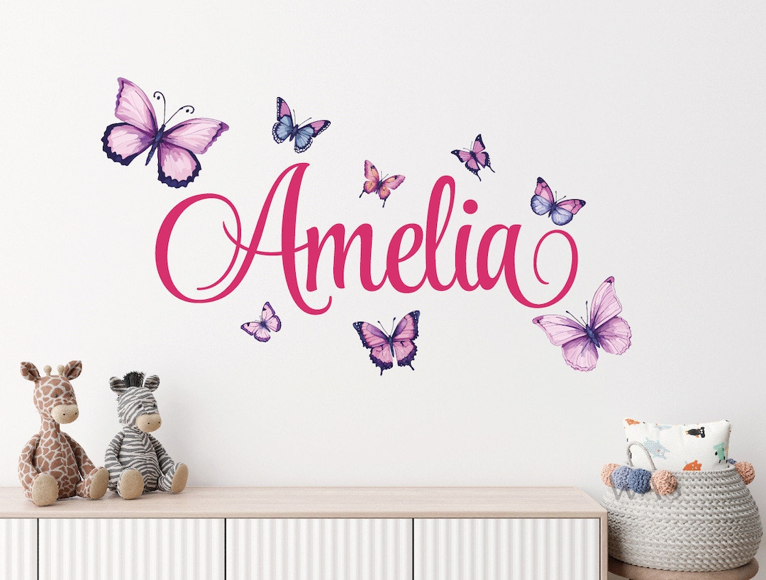 Personalized Butterfly Name Wall Decal, Girls Bedroom Decor - Etsy