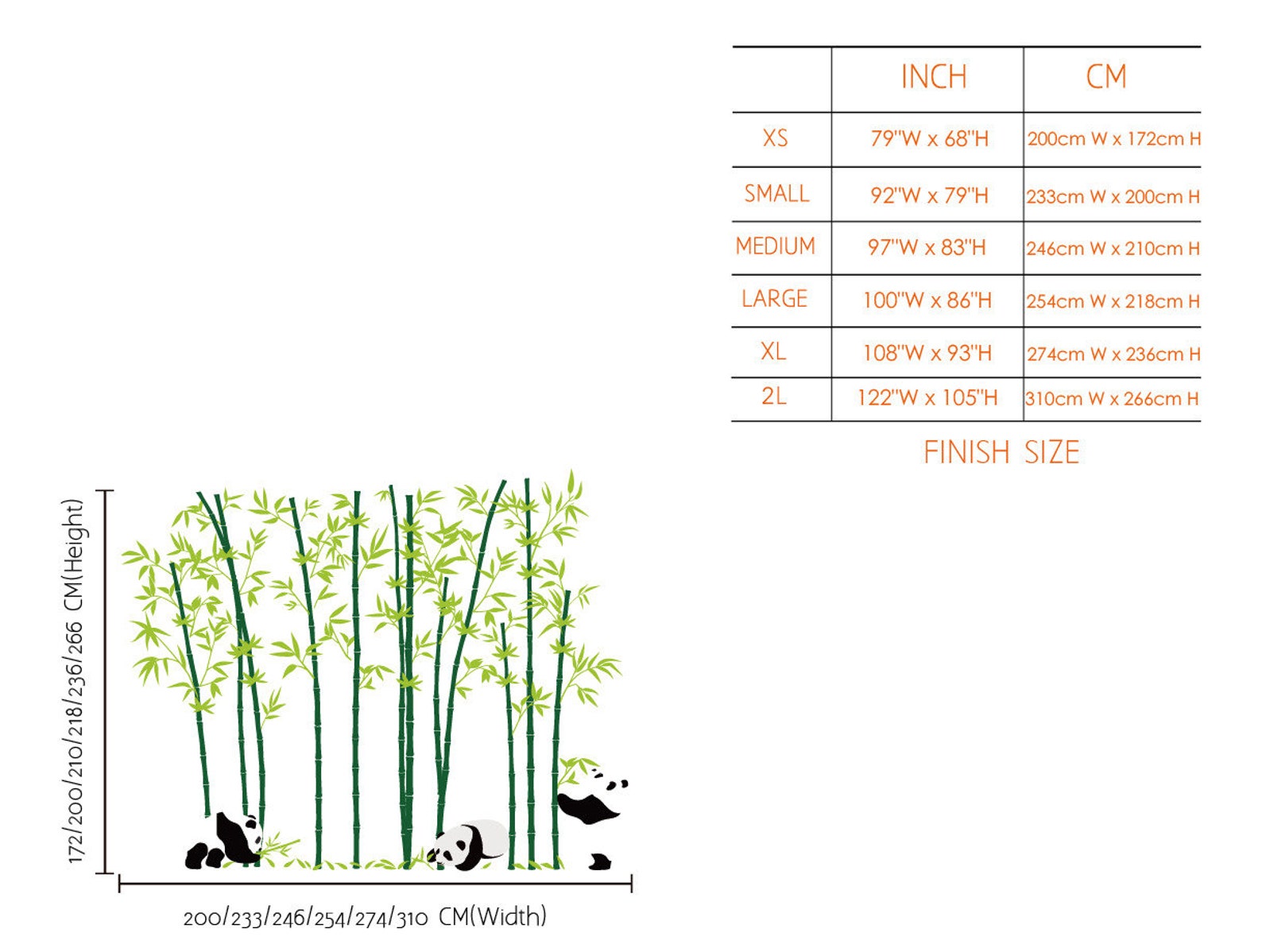 Panda Tree Wall Decals Panda Wall Decals and Bamboo - Etsy
