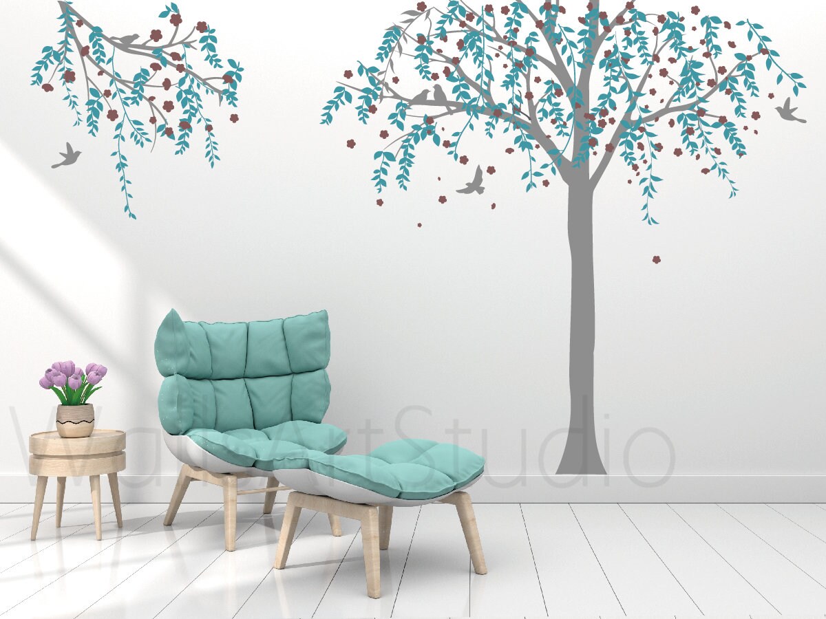 Cherry Blossom Tree Wall Decal,weeping Willow Tree Decal , Girl's Room ...
