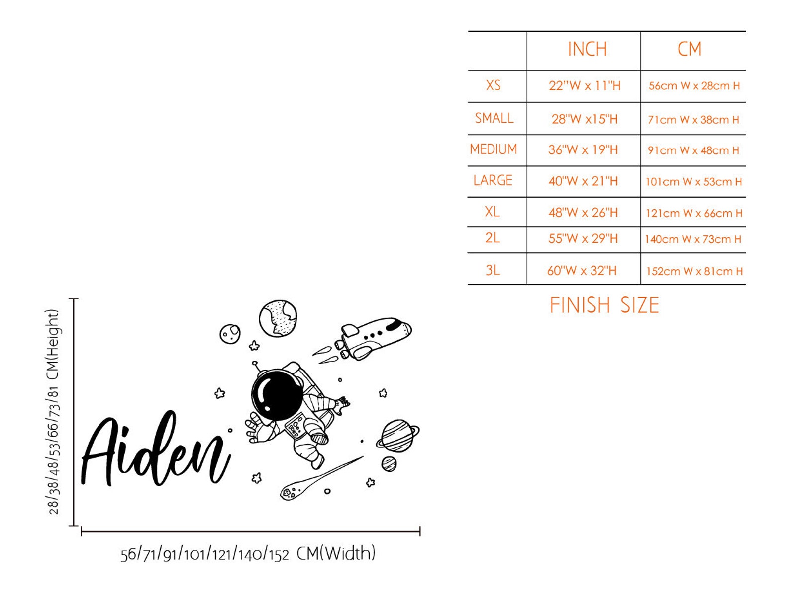 Boy Name Wall Decal Space Wall Art Rocket Decal Astronaut - Etsy