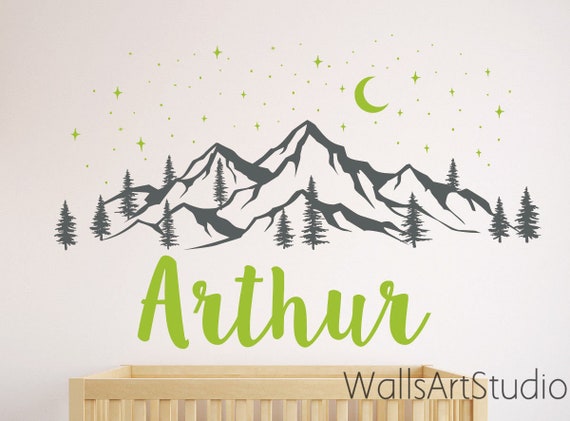 Mountain With Name Decal Mountains Wall Stickerhome Decor - Etsy