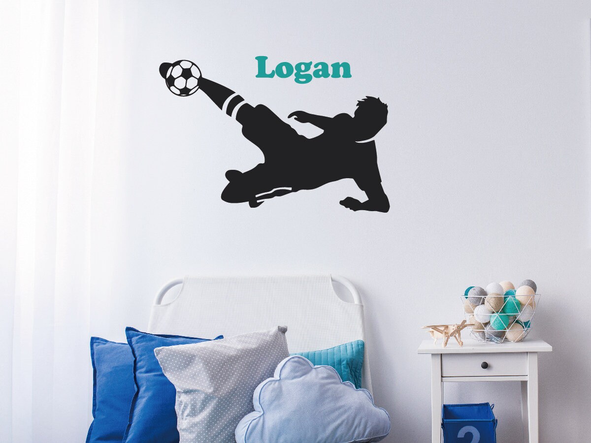 Personalized Name Football Player Decal-Football Player Wall | Etsy