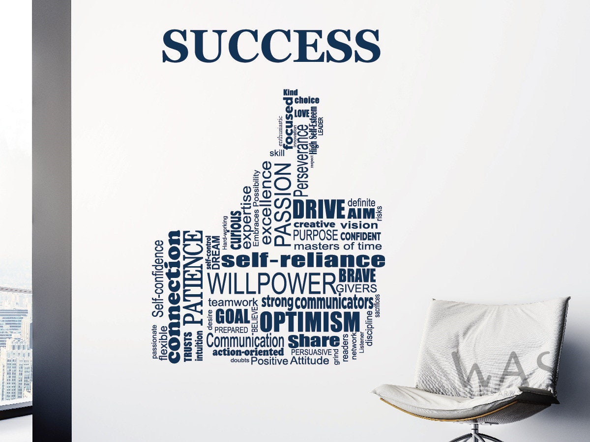Office Wall Decal Motivational Wall Sticker Success | Etsy