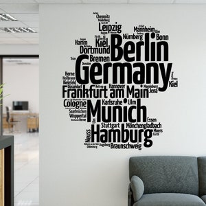 German Map Wall Decals,german City Names Wall Decals, German City ...