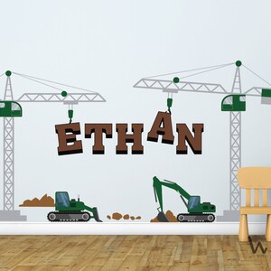 Crawler Digger Crane Truck Sticker, Personlized Name With Constuction ...