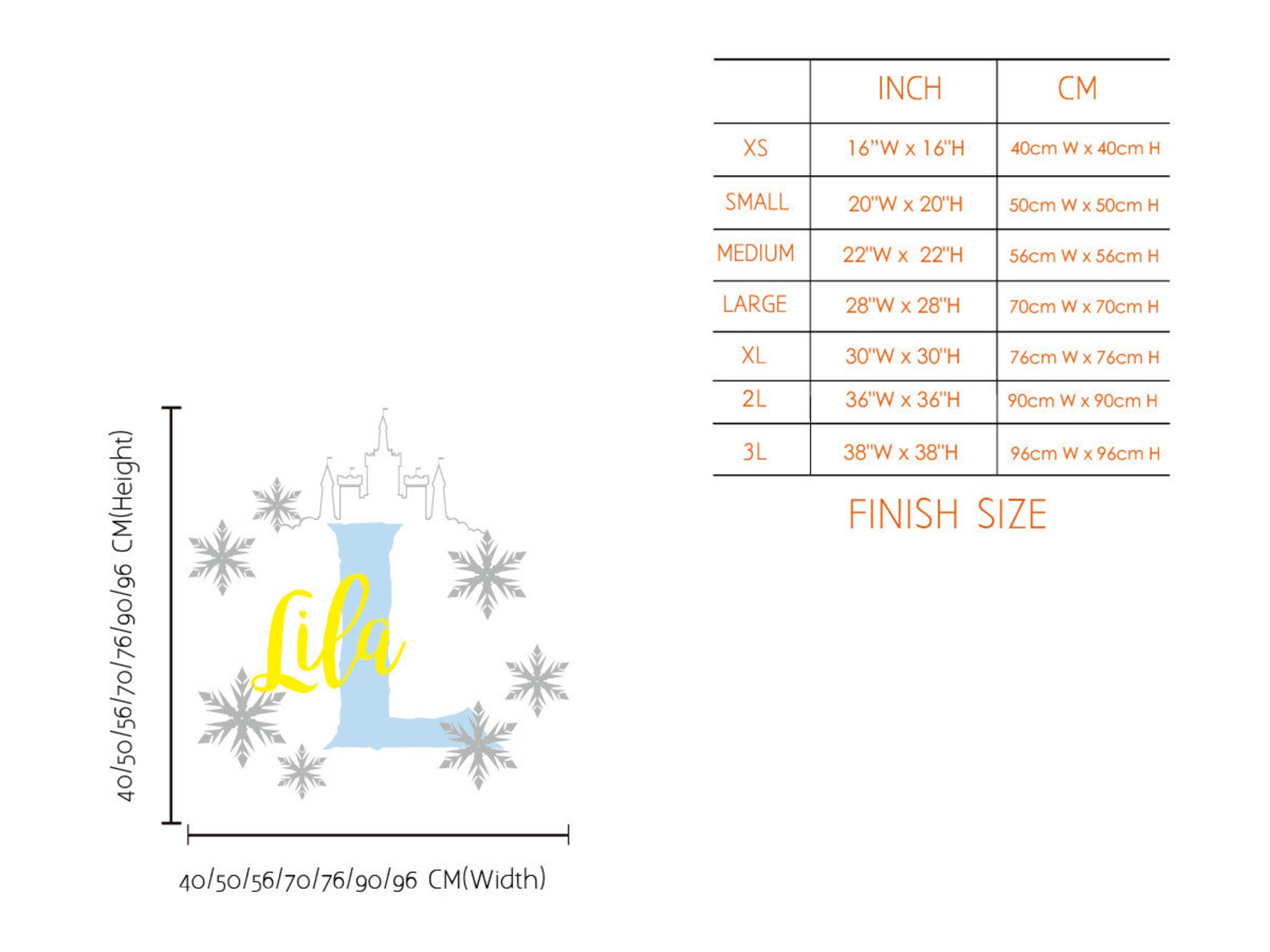 Snowflakes Decals Name With Frozen Style Wall Decal Let it | Etsy