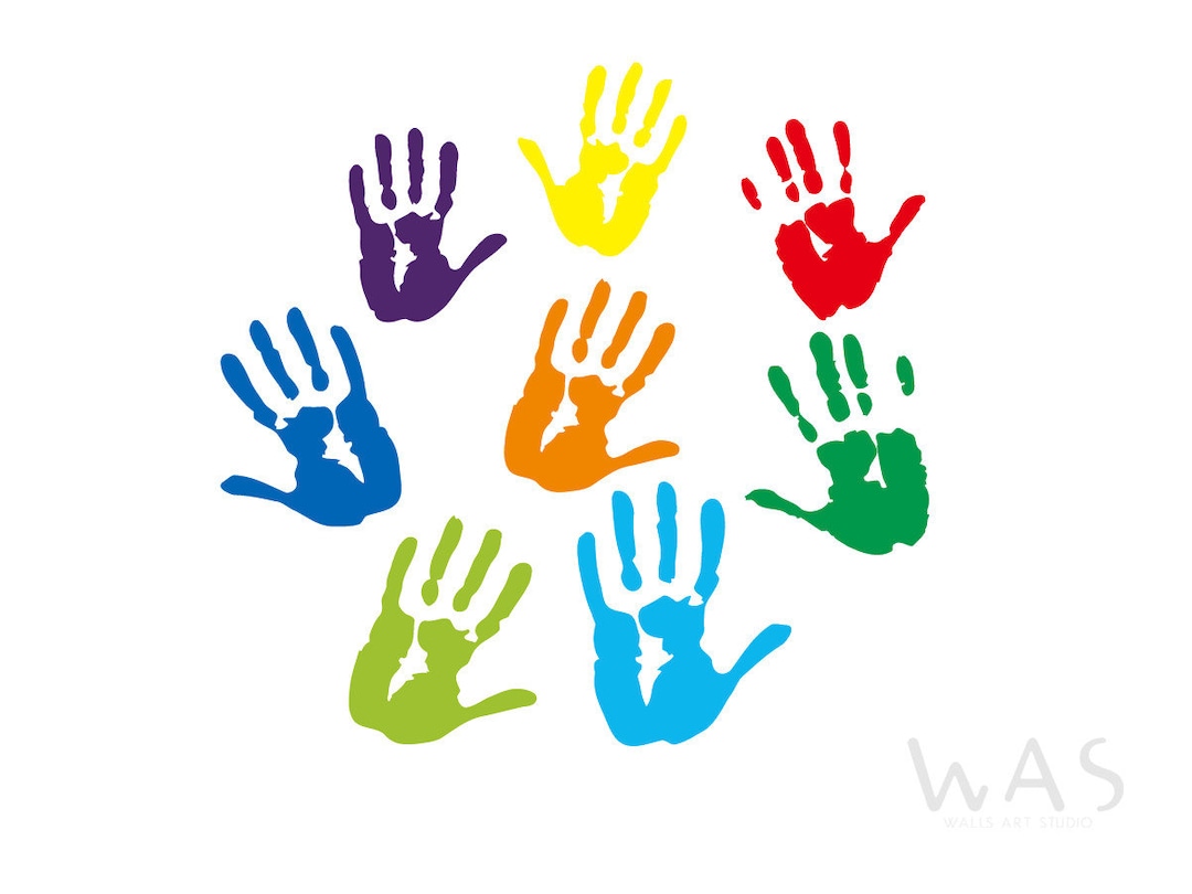 20 Pcs Colorful Handprint Decal Stickers for Classroom Wall Decorations ...