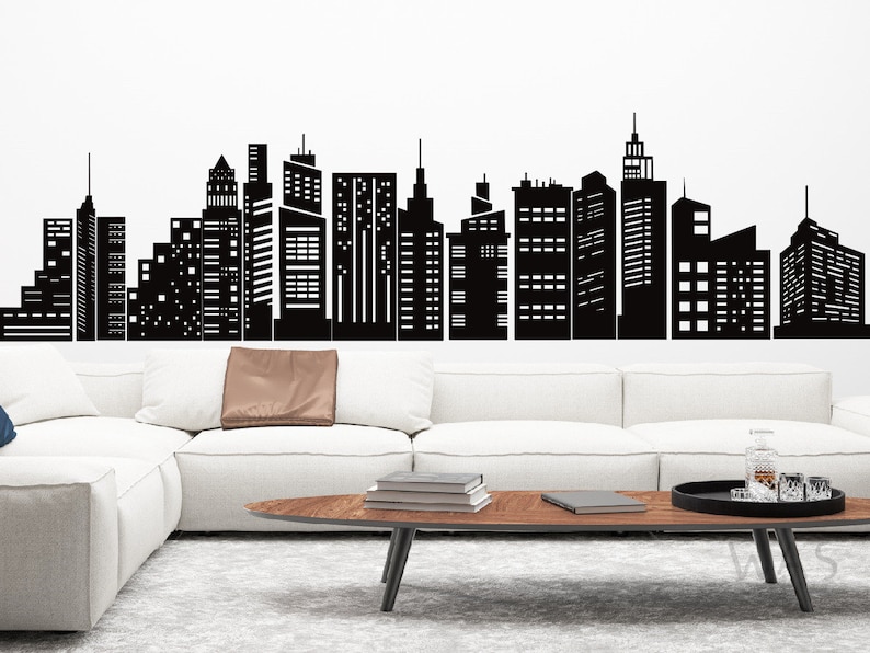 City Skyline Wall Decallarge City Decalcity Vinyl Wall - Etsy