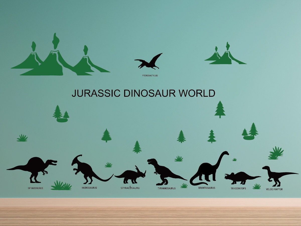 Jurassic Dinosaur World Decal dinosaur Wall Art . Boy's - Etsy