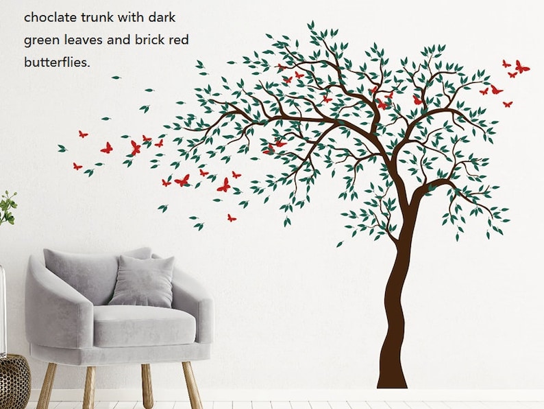 Cherry Blossoms Tree Wall Decal Tree With Butterflies Wall - Etsy