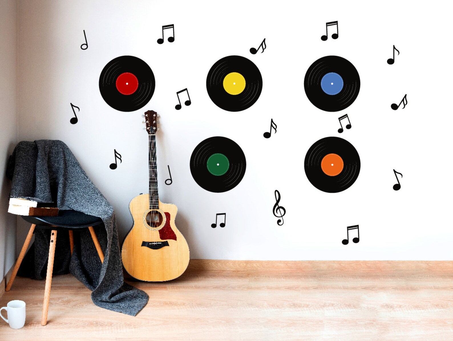 Music Record Disk Wall Decals, Vinyl Music Party Records for Retro ...