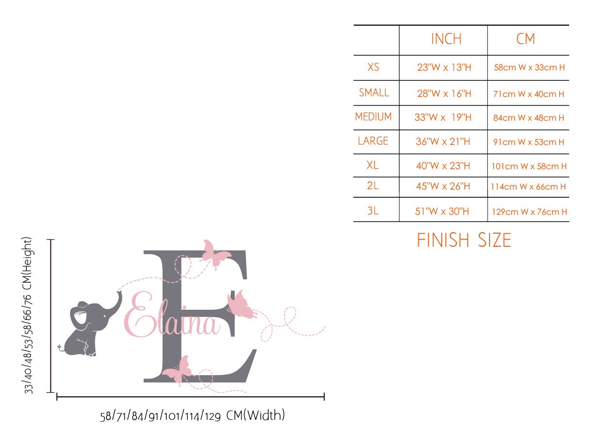 Elephant Decal -custom Names With Baby Elephant Decal -elephant Nursery ...