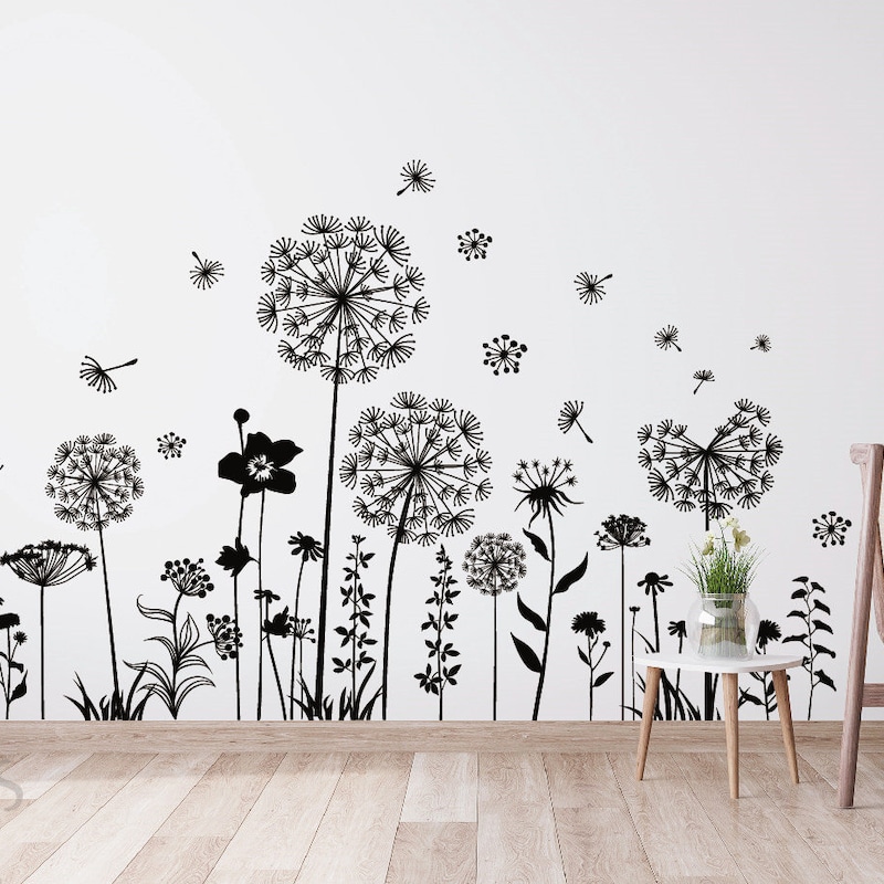 Dandelion Wall Sticker - Etsy