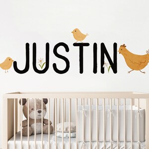 Custom Kids Name With Farm Chicken Hen Farmhouse Chicks Wall Decals ...