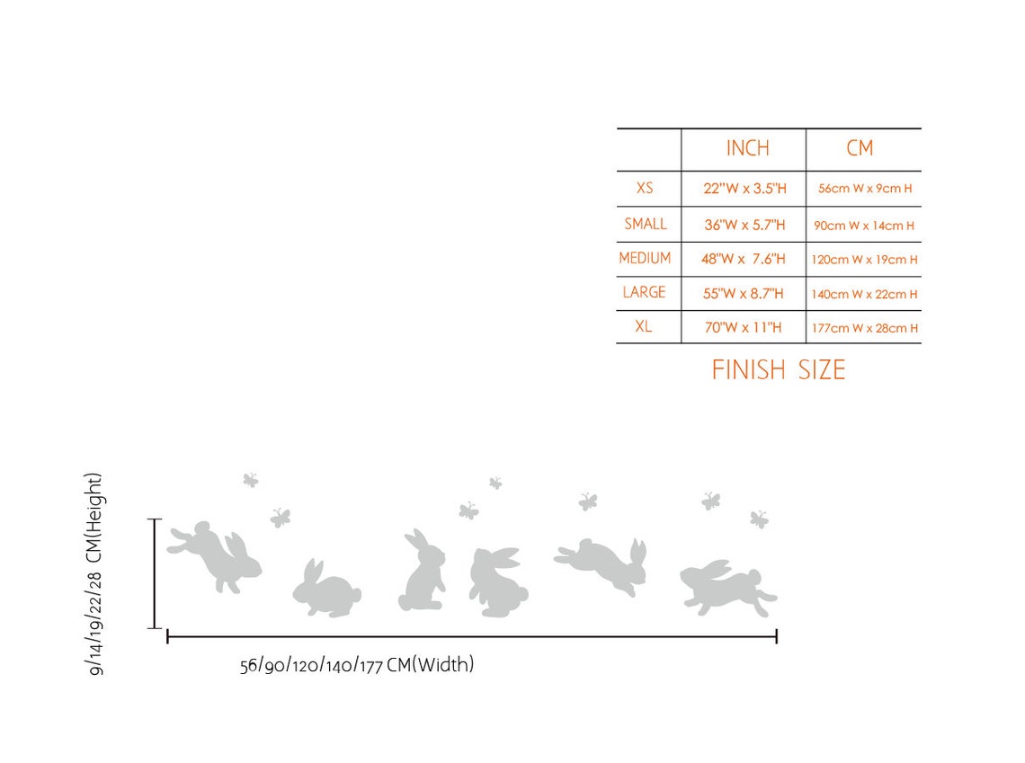 Little Bunny Rabbits and Butterflies Wall Decal Removable - Etsy
