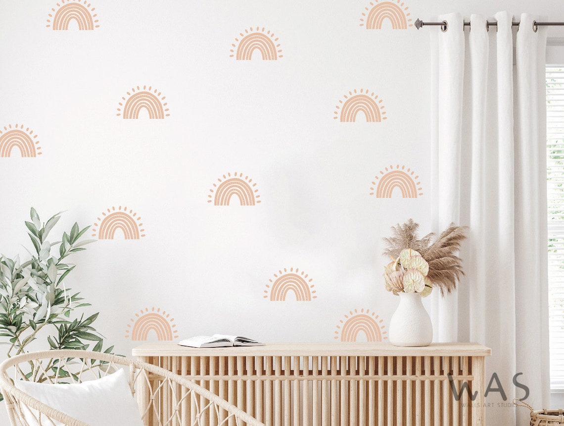 Boho Half Sun Pattern Wall Decals, Half Sun Wall Stickers, Sun Nursery ...