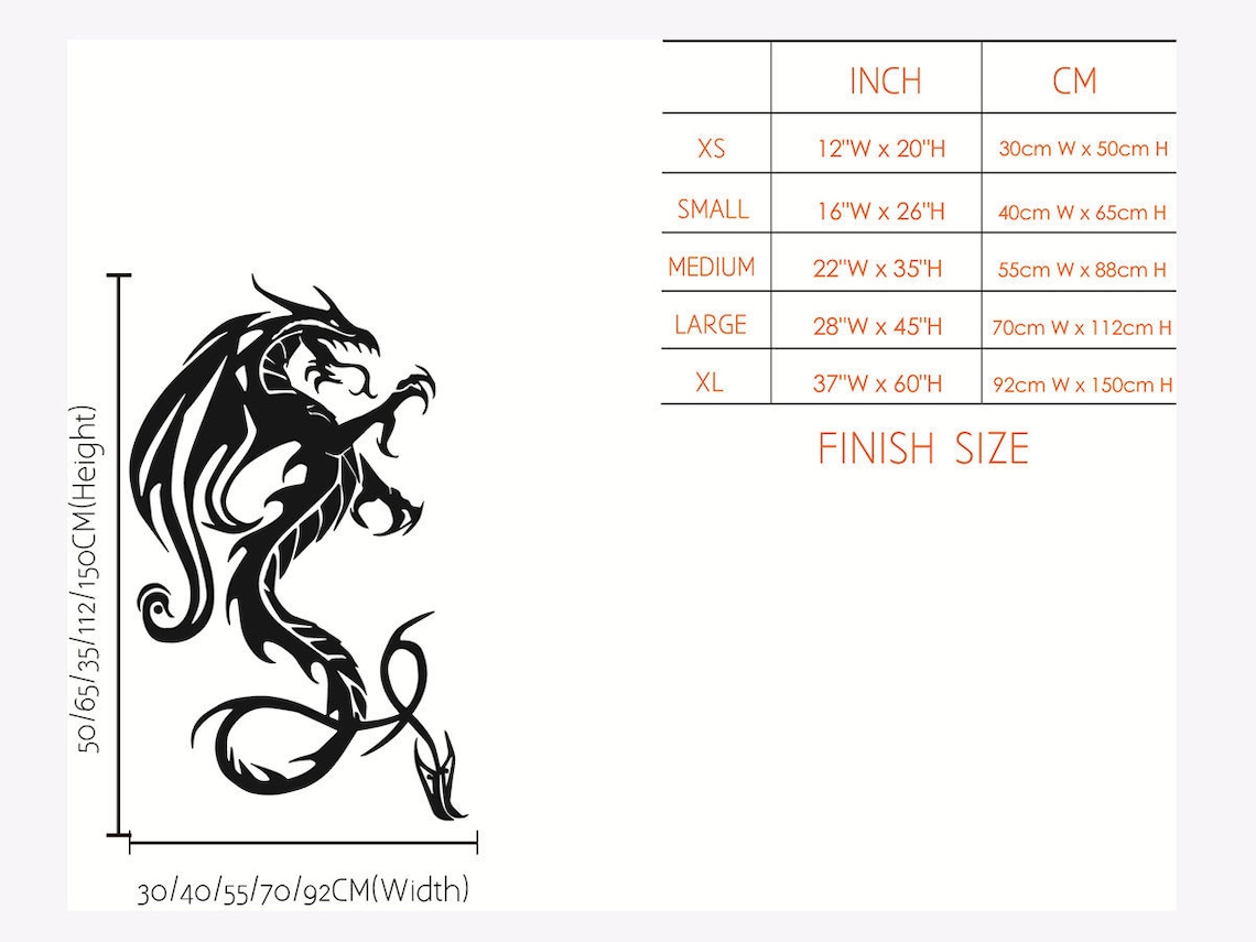 Dragon Decal Dragon Decal for Car Drangon Decal Vinyl | Etsy