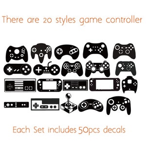 50pcs Game Controller Wall Decals- Kids Room Game Art Wall Decals, Game ...