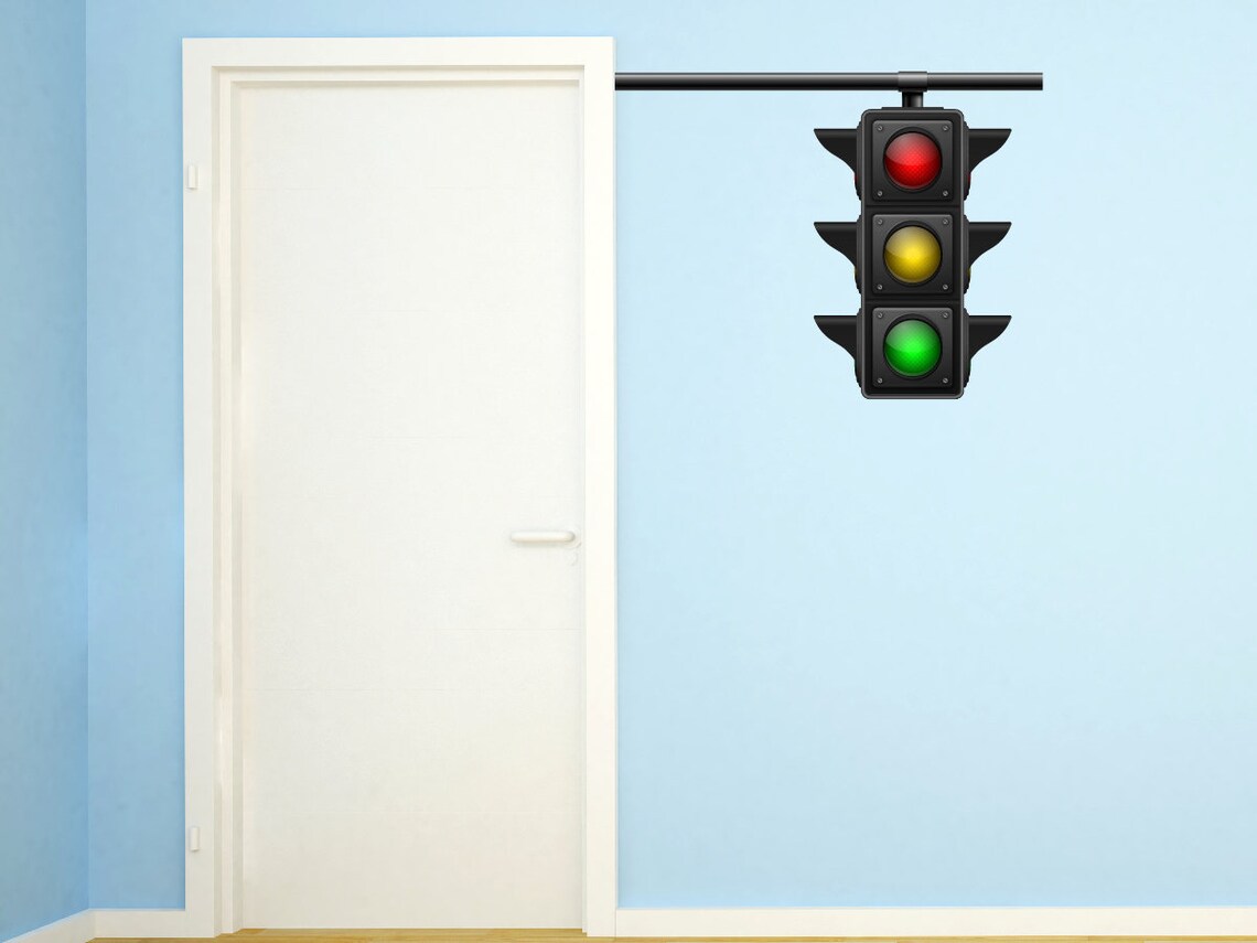 Road Traffic Lights Wall Decals, Removable Crossing Road Traffic Lights ...