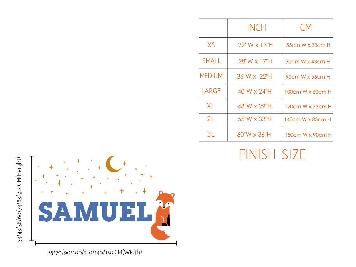 Personalized Name Decal fox With Name Wall Sticker Adventure | Etsy