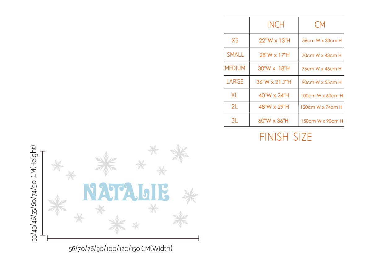 Snowflakes Decals Name With Frozen Style Wall Decal Let It - Etsy
