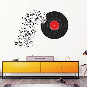 Record Musical Decor Recording Music Studio Wall Vinyl Decal Art ...
