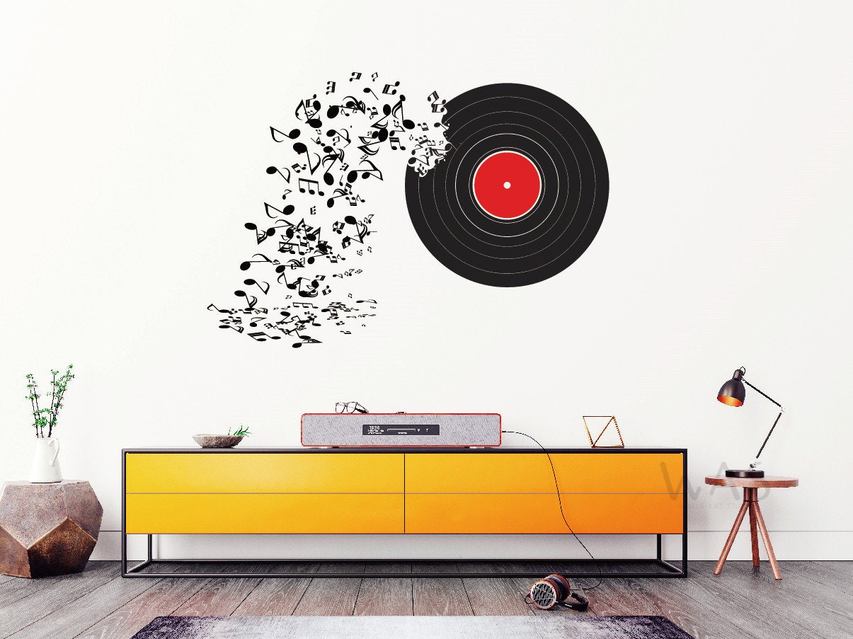 Record Musical Decor Recording Music Studio Wall Vinyl Decal Art ...