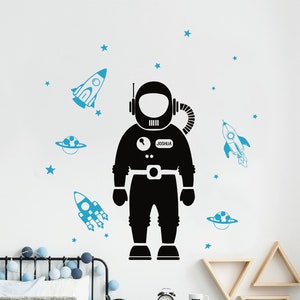 Spaceman Personalized Name Wall Vinyl Decals Boys Room Wall Decor ...