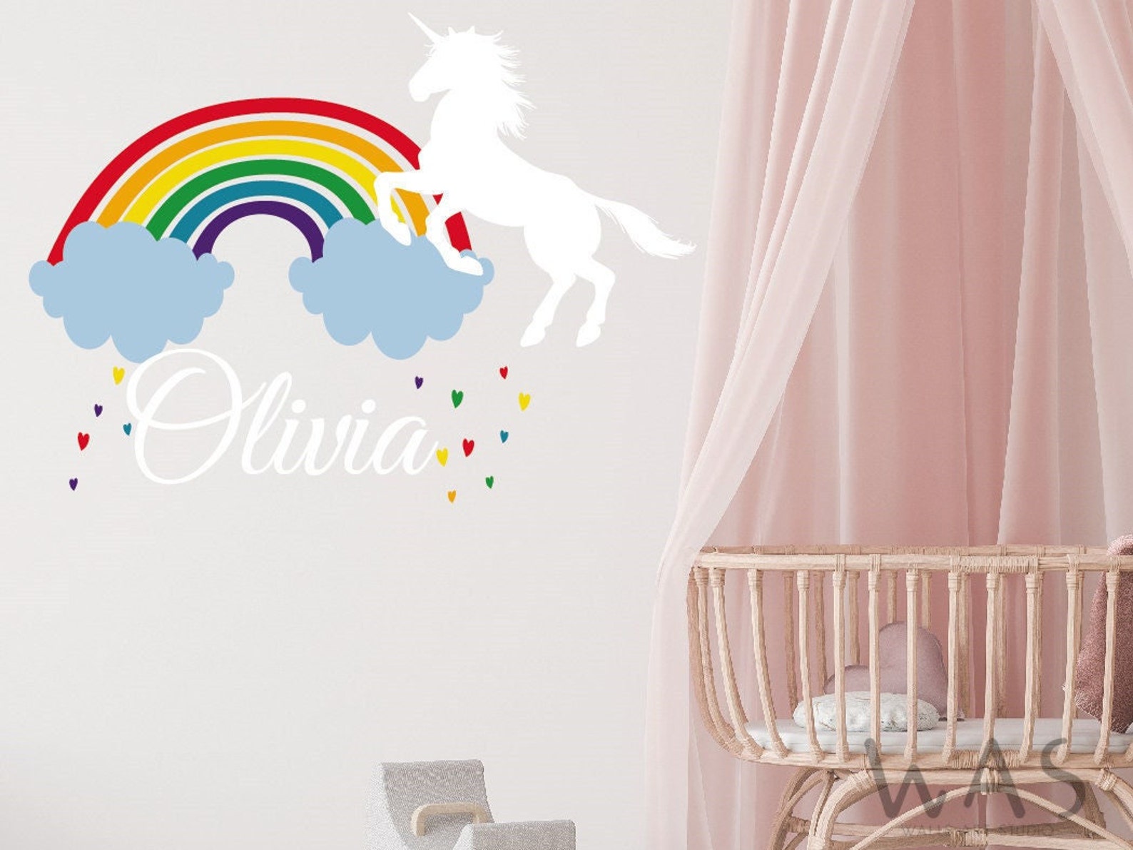 Unicorn Wall Decals Unicorn Wall Decal With Name Unicorn Wall Art Kids ...