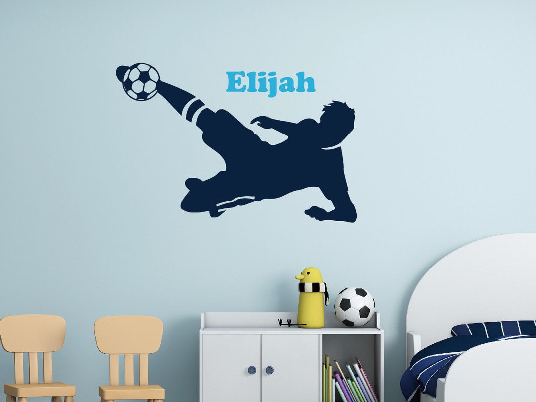 Personalized Name Football Player Decal-football Player Wall Art ...