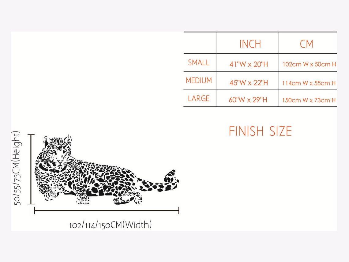 Cheetah Vinyl Wall Decal Leopard Wall Decal Home Wall Decor - Etsy